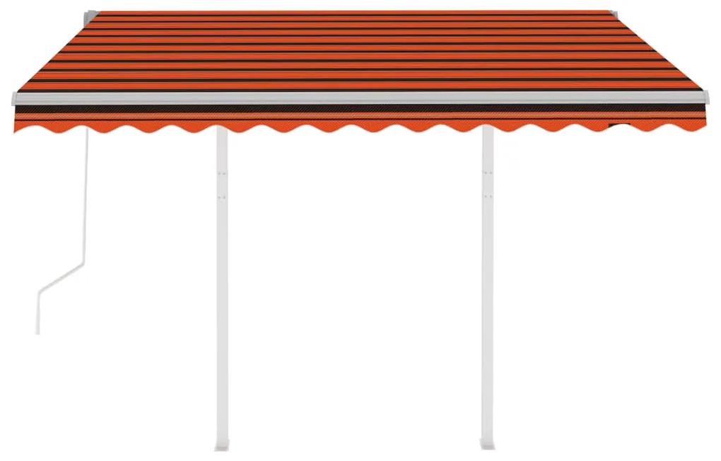 Automatická zatahovací markýza se sloupky 3x2,5 m oranžovohnědá,  3069910
