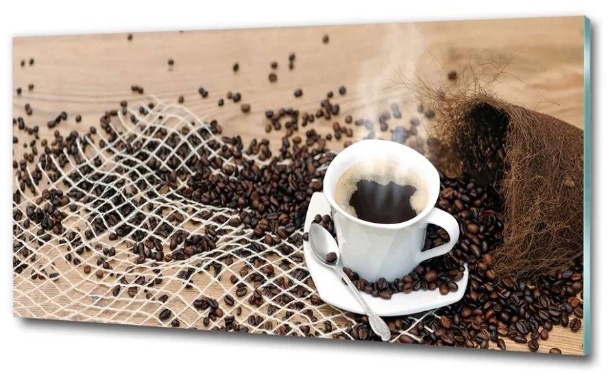 Wallmuralia Fotoobraz na skle Káva a zrnka kávy 100x50