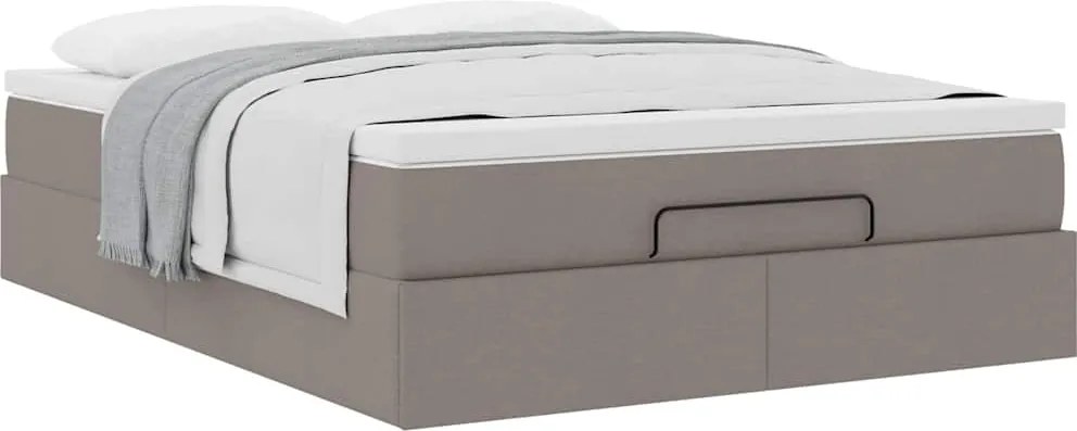 Osmanský rám postele s matrací taupe 140x190cm textil 3311110