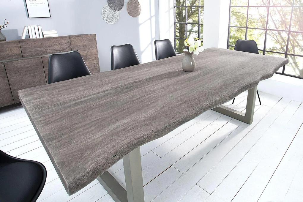 Luxusní jídelní stůl z masivu Massive 200 cm / akácie -sivá | BIANO