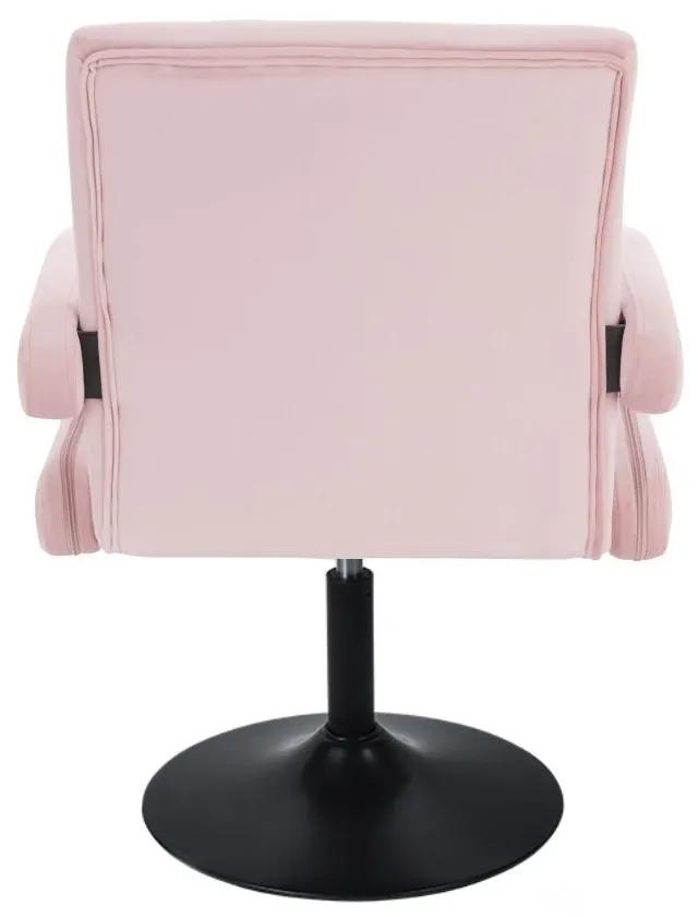 LuxuryForm Židle  BOSTON VELUR na černém talíři - světle růžová