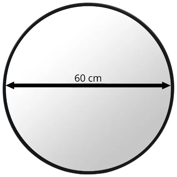 Zrcadlo 60 cm s černým rámem