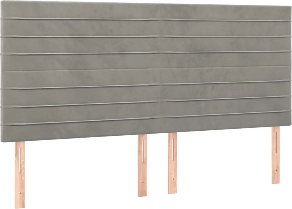 Box spring postel s matrací světle šedá 160x200 cm samet 3129279