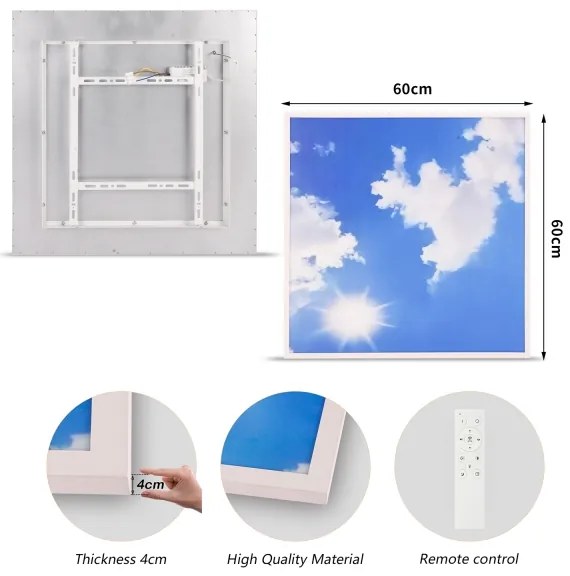 BRILAGI-LED Stm svítidlo SLIMFRAME SKY LED/58W/230V 60x60 cm stříbr/modrá+DO