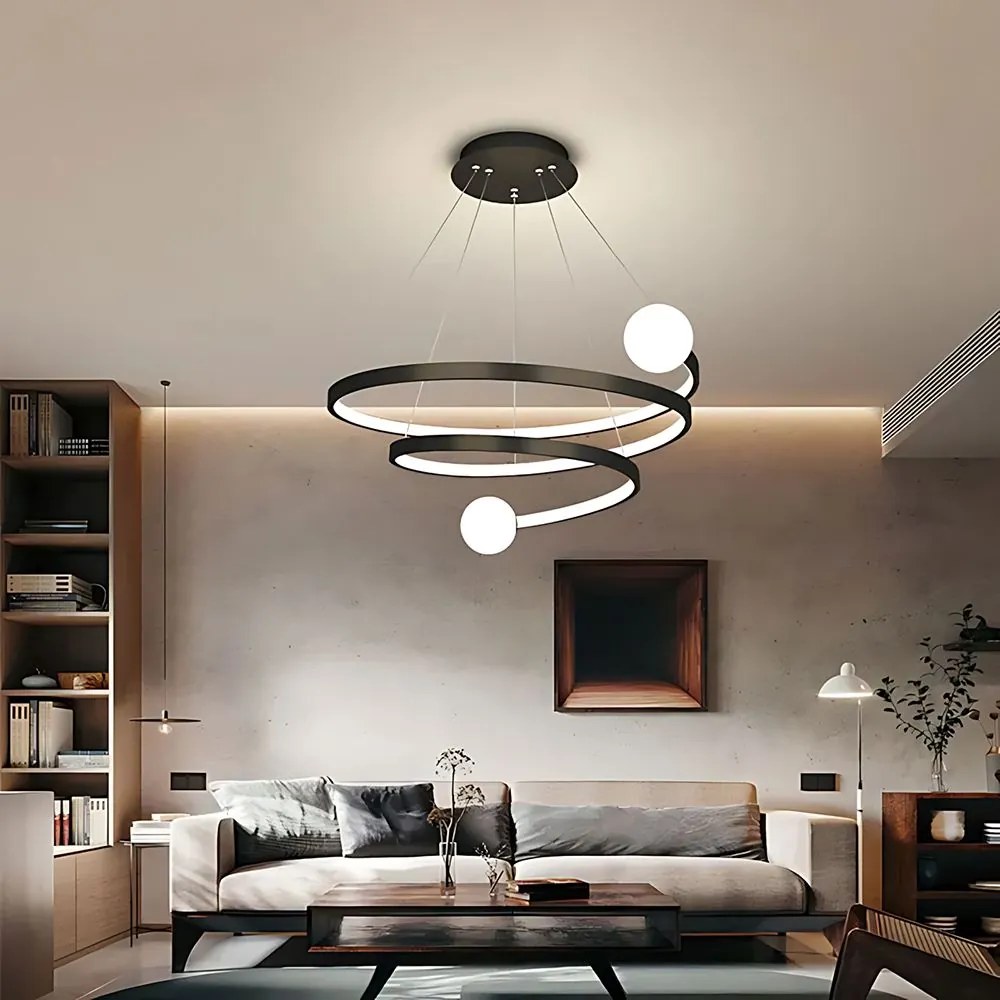 Toolight Závěsné LED osvětlení Modern Spiral D105 LHJ029-CP černé