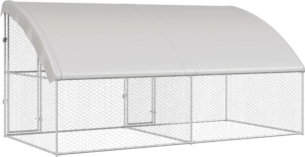 Psí kennel 2 ks Stříbrná 4 x 2 x 2 m Pozinkovaná ocel 3368325