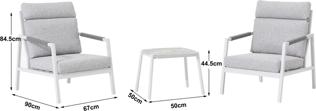 Doppler HARWEY – zahradní 3-dílný kávový set - Rozbalené zboží (N628)