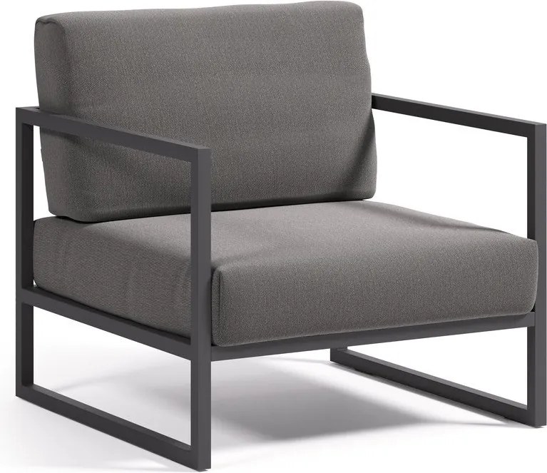 Tmavě šedé kovové zahradní křeslo Comova – Kave Home