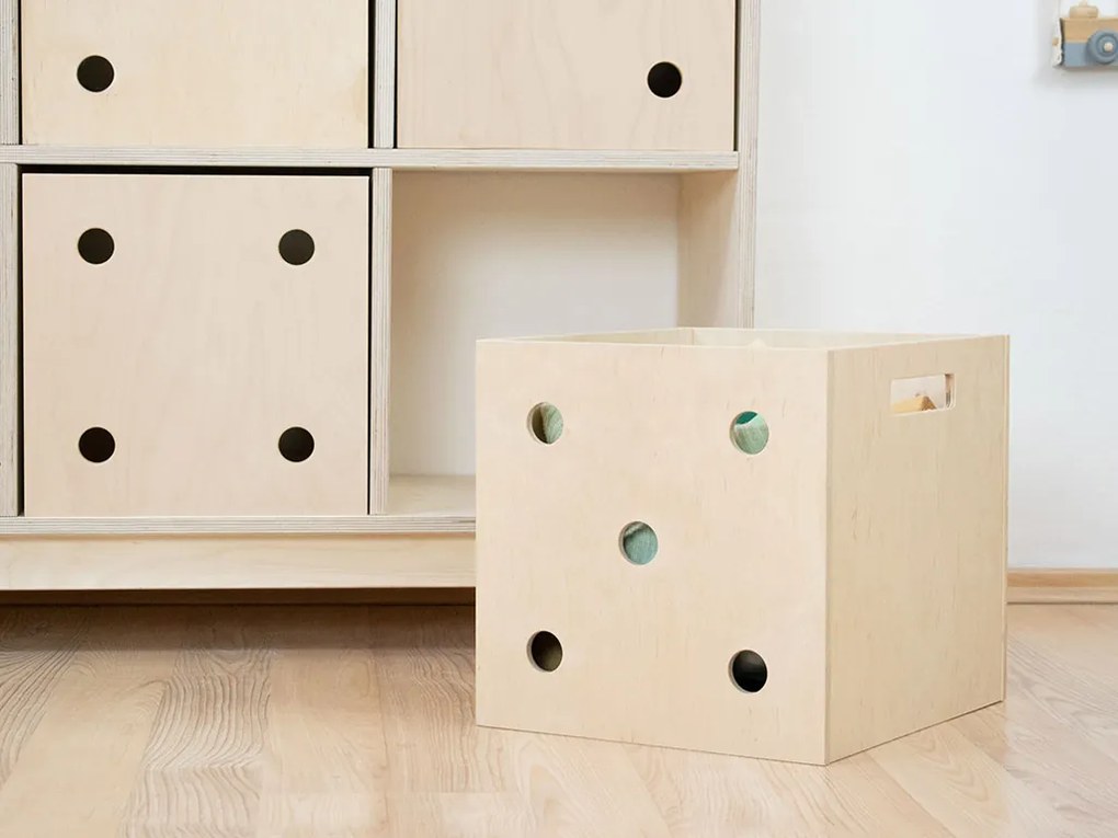 Benlemi Dřevěný úložný box DICE s čísly ve stylu hrací kostky Zvolte barvu: Bílá, Zvolte variantu: Dvojka