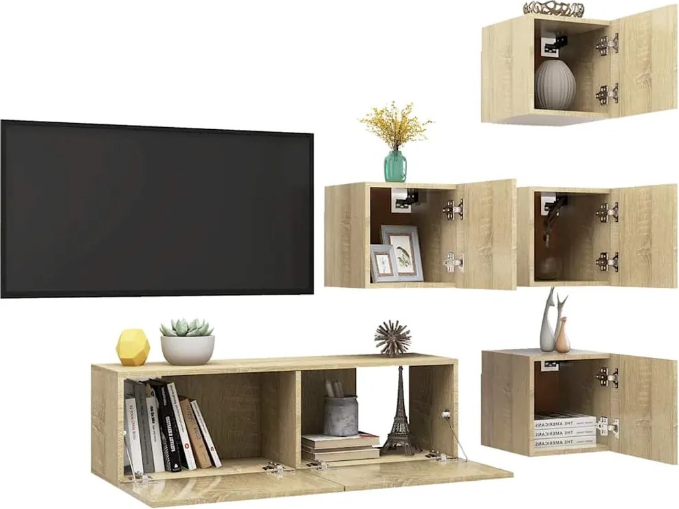 5dílný set TV skříněk dub sonoma kompozitní dřevo 3079037