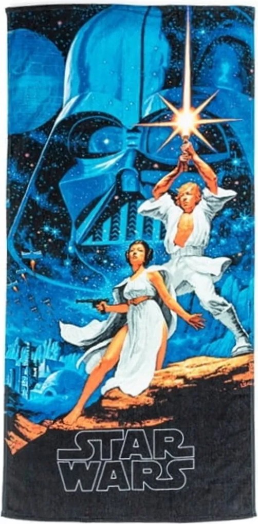 Bavlněná osuška Hvězdné války - Star Wars - motiv Luke Skywalker a princezna Leia - 100% bavlna - 70 x 140 cm