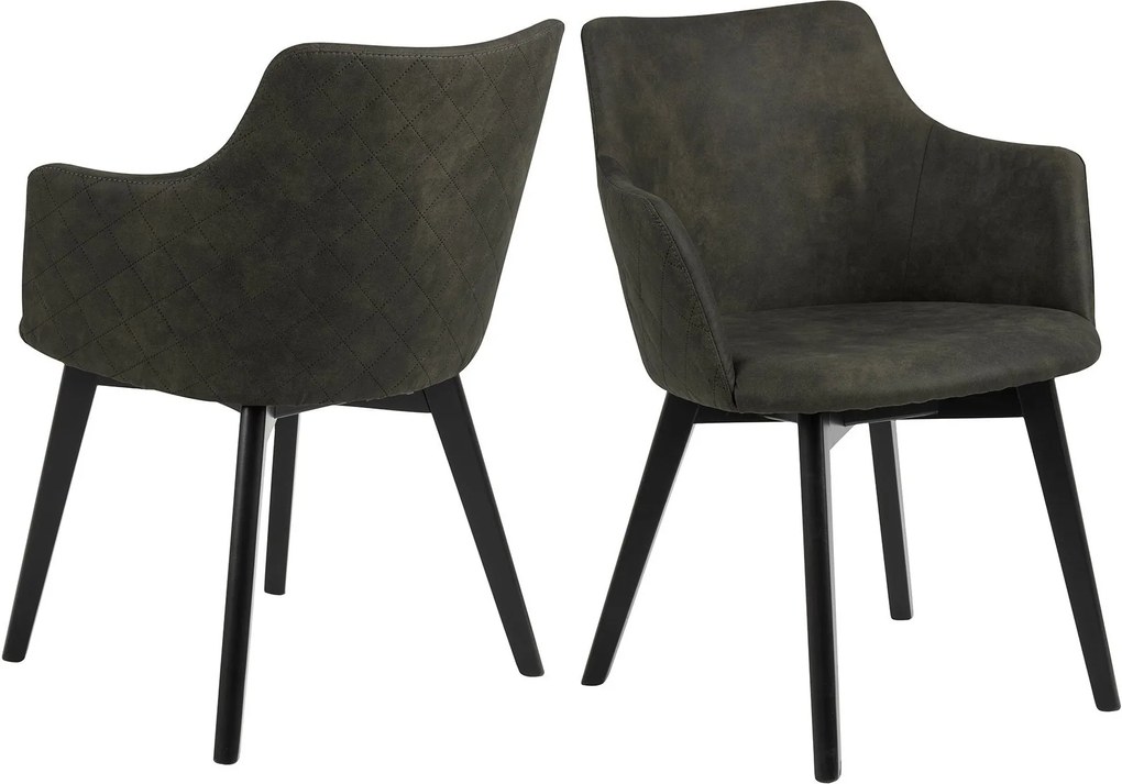 ACTONA Sada 2 ks − Židle s opěrkou Bella zelená 80 × 62 × 59 cm