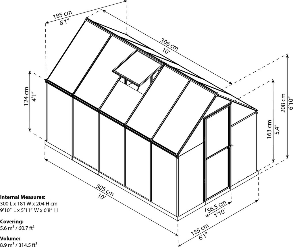 Polykarbonátový skleník Palram multiline 6x10
