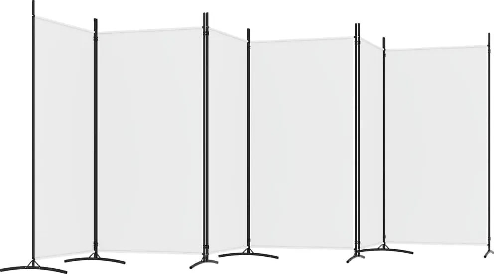 vidaXL 6dílný paraván 520x180 cm textil [350273] Barva: Bílá