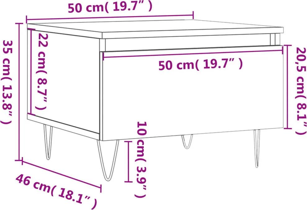 vidaXL Konferenční stolky 2 ks 50x46x35cm kompozitní dřevo [830863] Barva: kouřový dub
