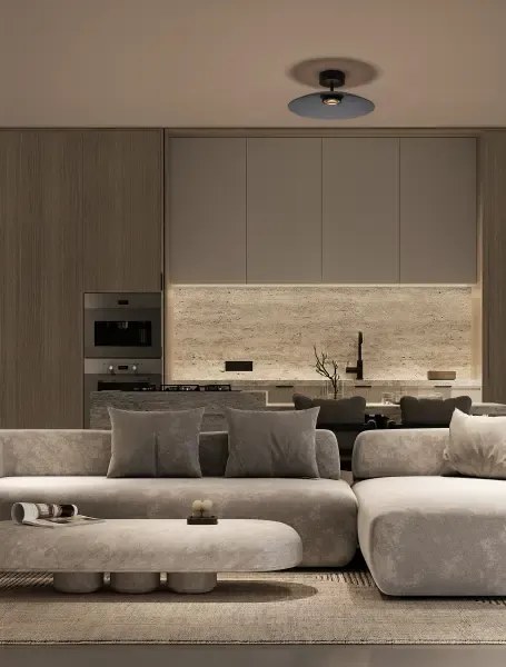 LED černo-kouřová designová stropní svítilna Polifemo