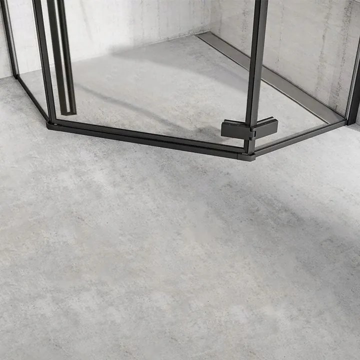 Rea - DIAMOND BLACK pětiúhelníkový sprchový kout 90 x 90 cm, černý matný, čiré sklo, REA-K5622