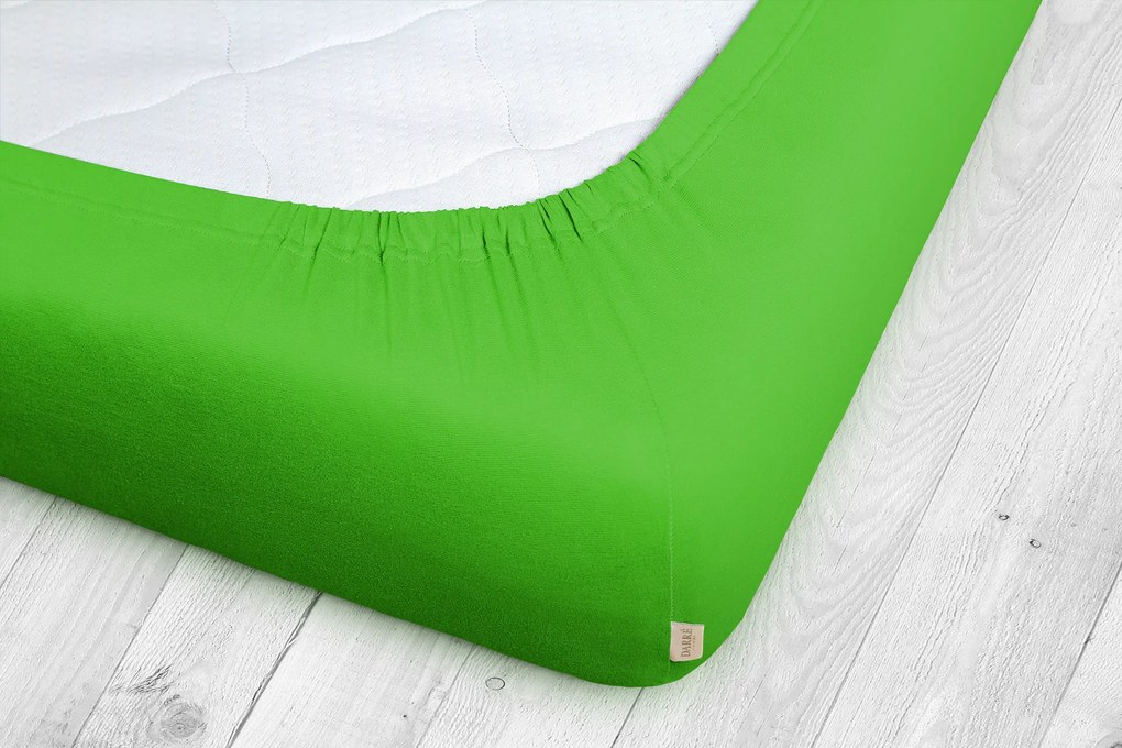 Jersey prostěradlo tmavě žlutozelené na výšku matrace do 20 cm Velikost: 60 x 120