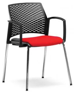 RIM Jednací židle REWIND RW 2102 čalouněný sedák bez područek Barva podnože chromová podnož GALERIE - Čalounění Rim LÁTKY 1 / BONDAI Barva plastu RIM černý plast