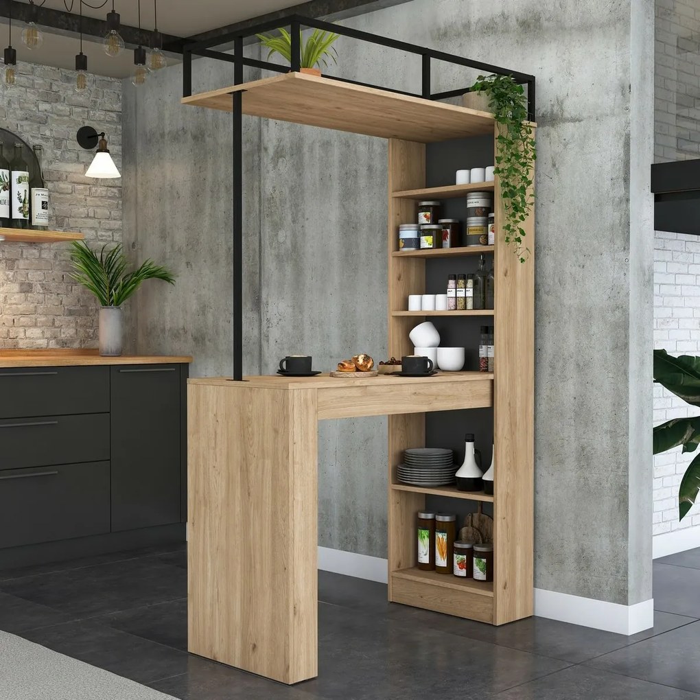 Barový stůl stůl Jany Walnut and Black
