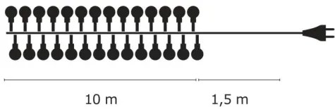 Vánoční řetěz kuličky EMOS ZYK0207 200LED 10m studená bílá