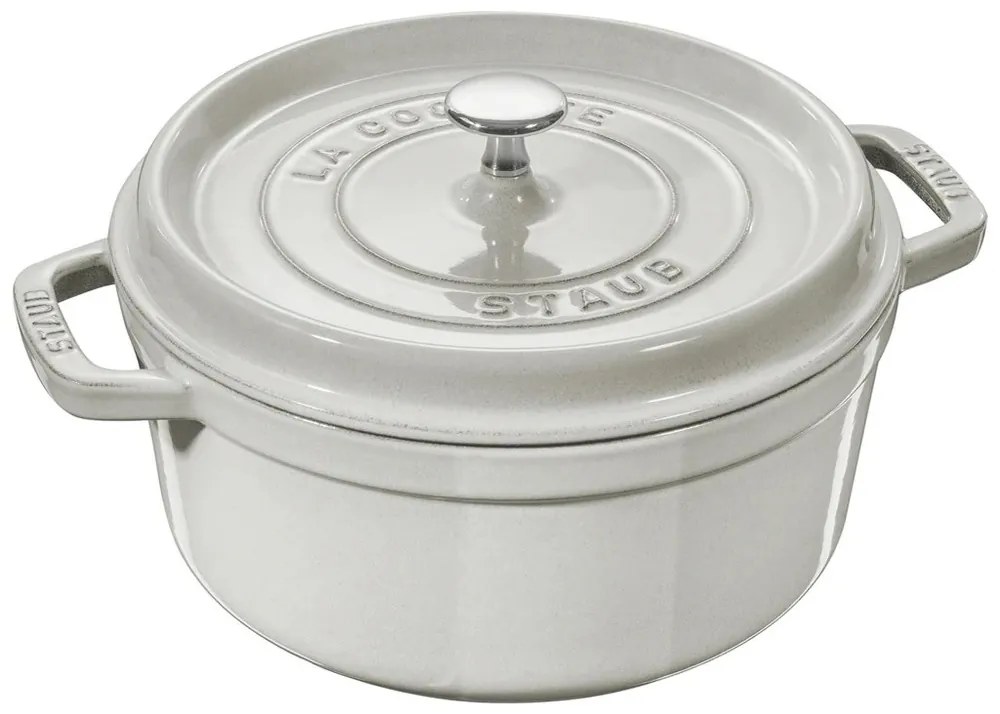 Staub Cocotte hrnec kulatý 20 cm / 2,2 l, bílá lanýžová, 11020107