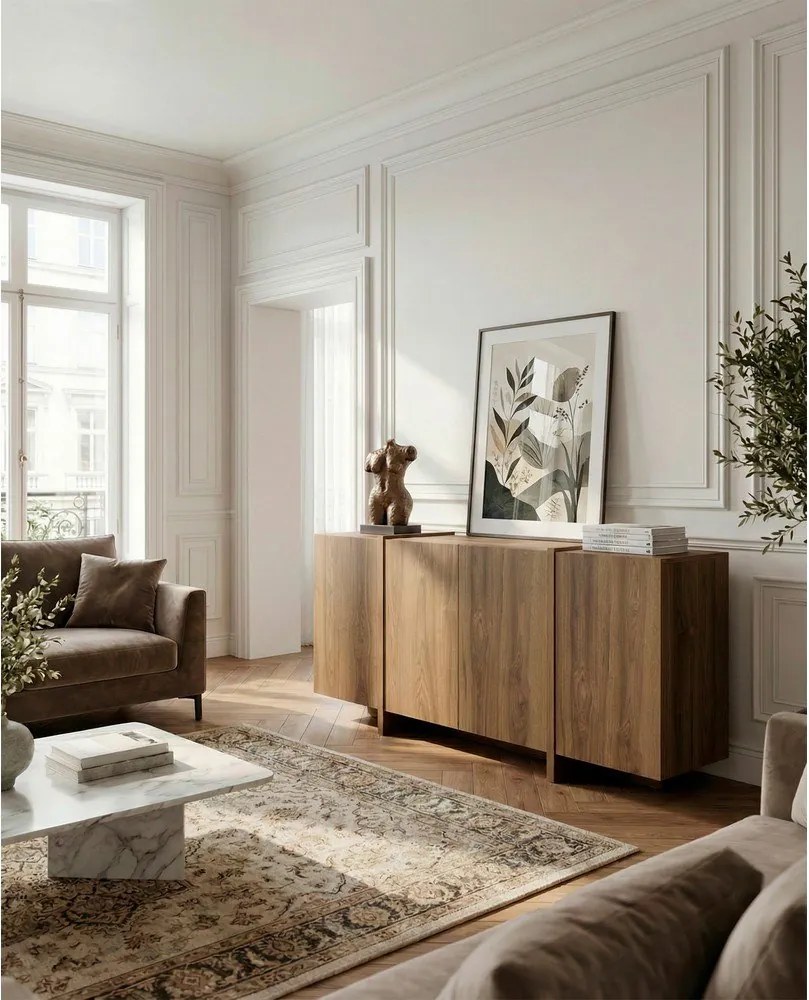 Komoda v dekoru dubu v přírodní barvě 180x79x40 cm Volia – Marckeric