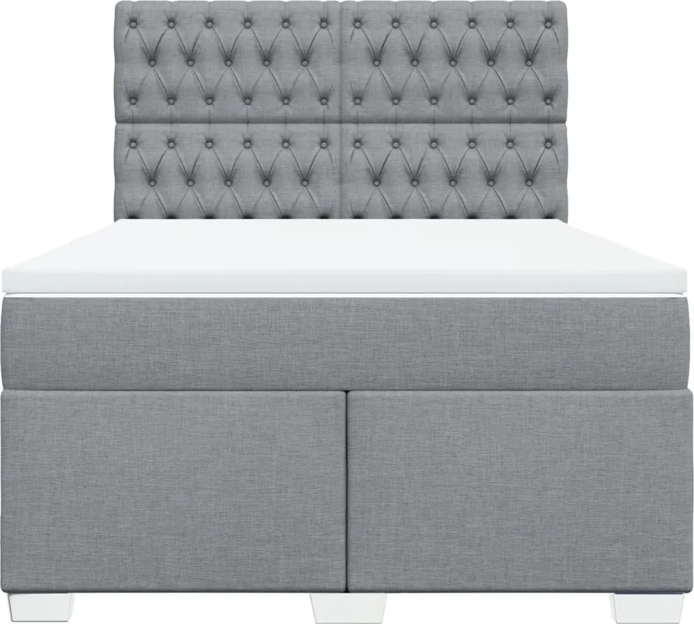 Box spring postel s matrací světle šedá 140 x 200 cm textil 3292818
