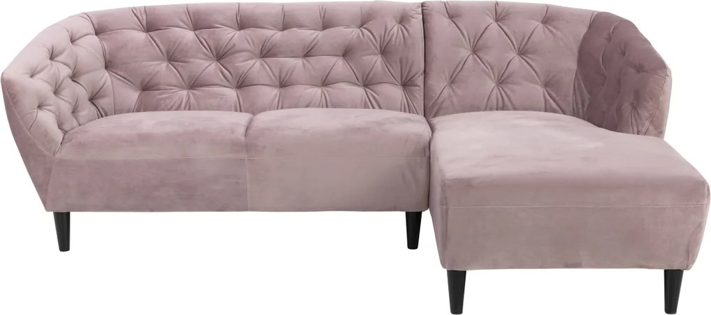 Luxusní sedací souprava Nyree 222 cm pravá světle růžová