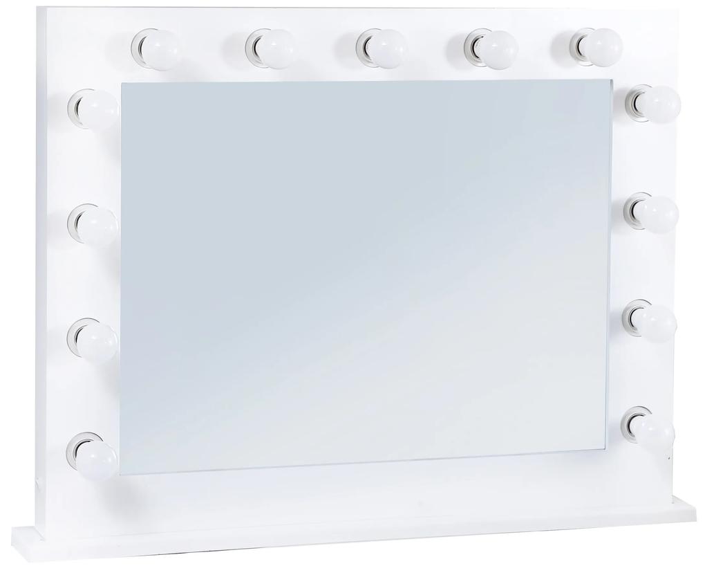 Stolní zrcadlo make-up HM Hollywood 80x100 cm | bílá | BIANO