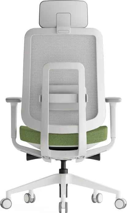 Kancelářská ergonomická židle K42 WHITE SP – síť/ čalouněná, zelená