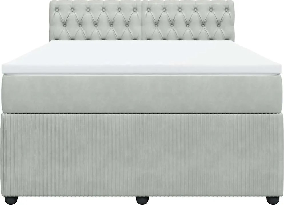Box spring postel s matrací světle šedá 140x190 cm samet 3287740