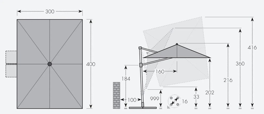 Doppler LIFE 400 x 300 cm antracit