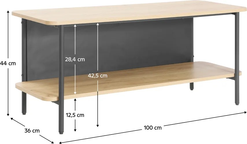 Kondela Regál, dub/černá, SEFLOS
