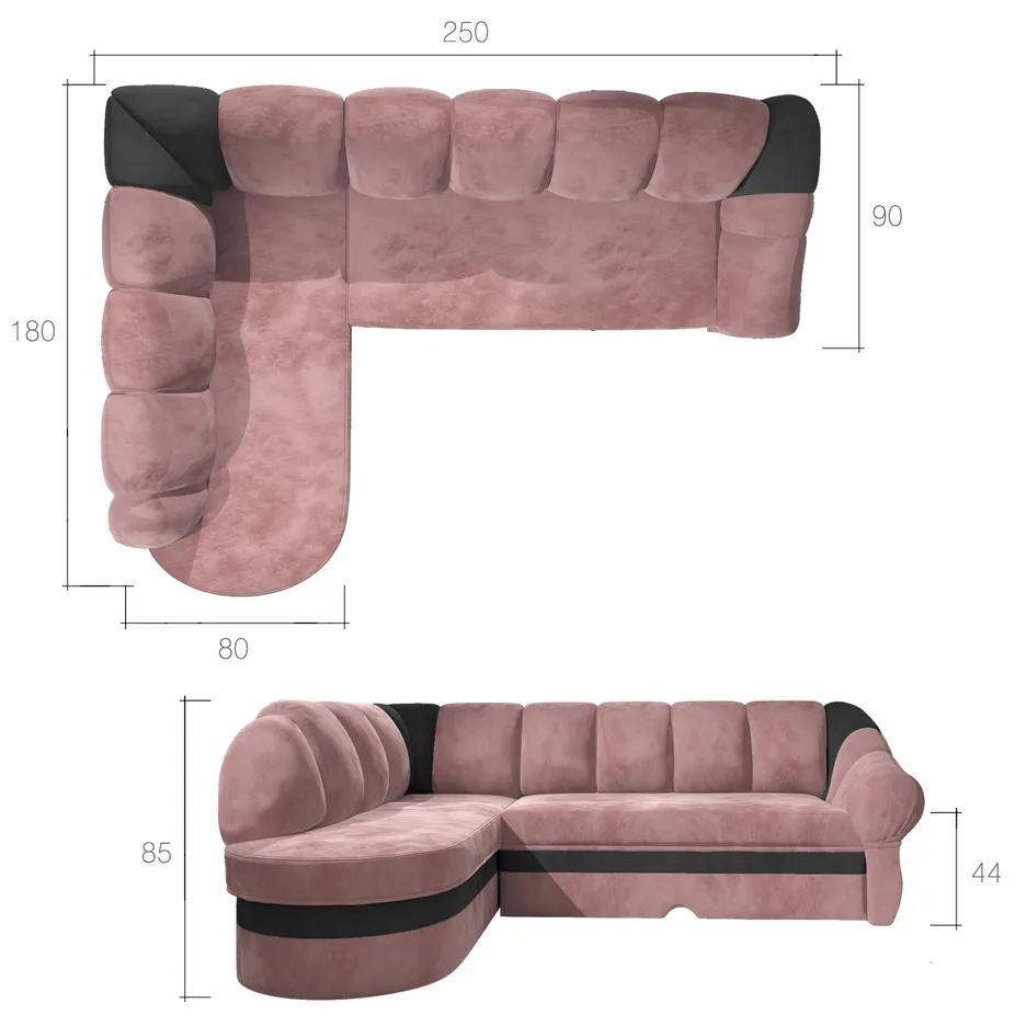 Eltapmeble Rohová rozkládací sedací souprava Benano - Inari 96 / Soft 29  (barva potahu) - pravá
