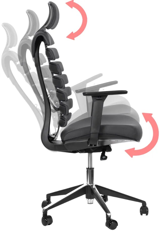 MERCURY Ergonomická kancelářská židle LOMAX - šedá látka / nosnost 150 kg