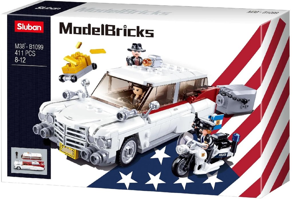 Stavebnice sluban model bricks m38-b1099 americký vůz pro lupiče