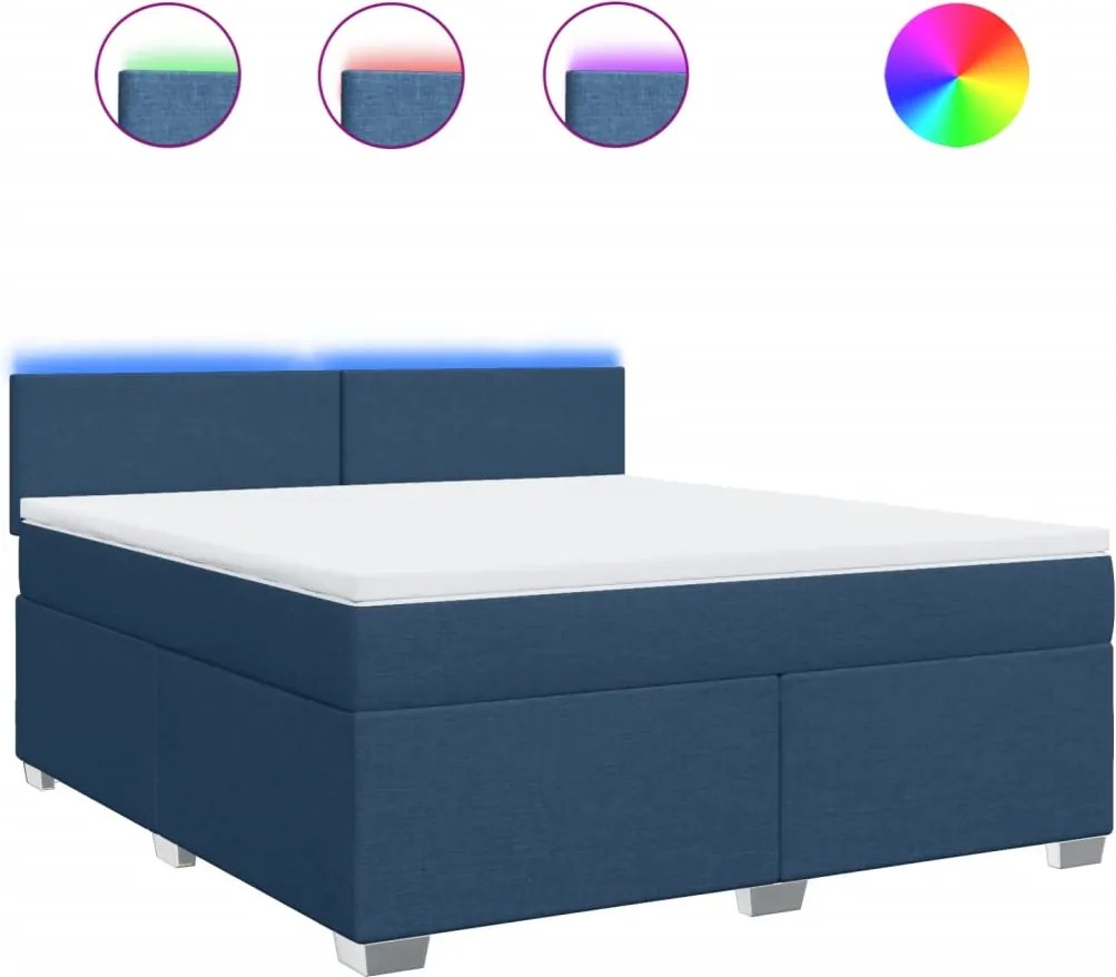 Box spring postel s matrací modrá 180x200 cm textil 3288266