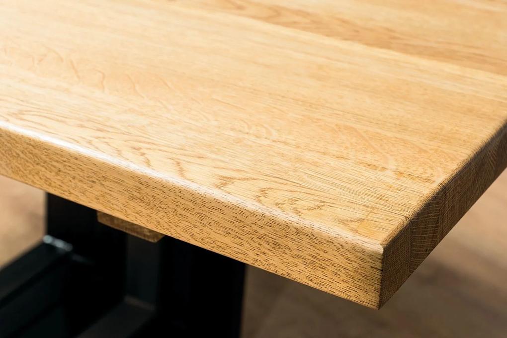 Barový stolek s dubovou deskou METRO 110x60x100