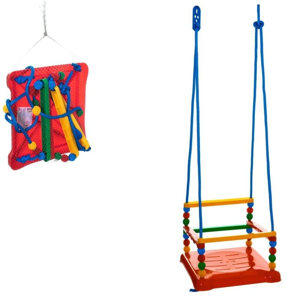 Houpačka plast 35x34cm červená nosnost 40kg v síťce