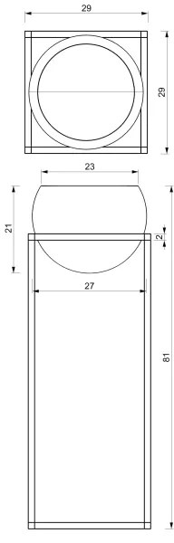 Kovový květináč 81,3x29 cm černá