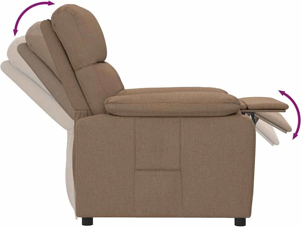Polohovací křeslo hnědé textil 289666