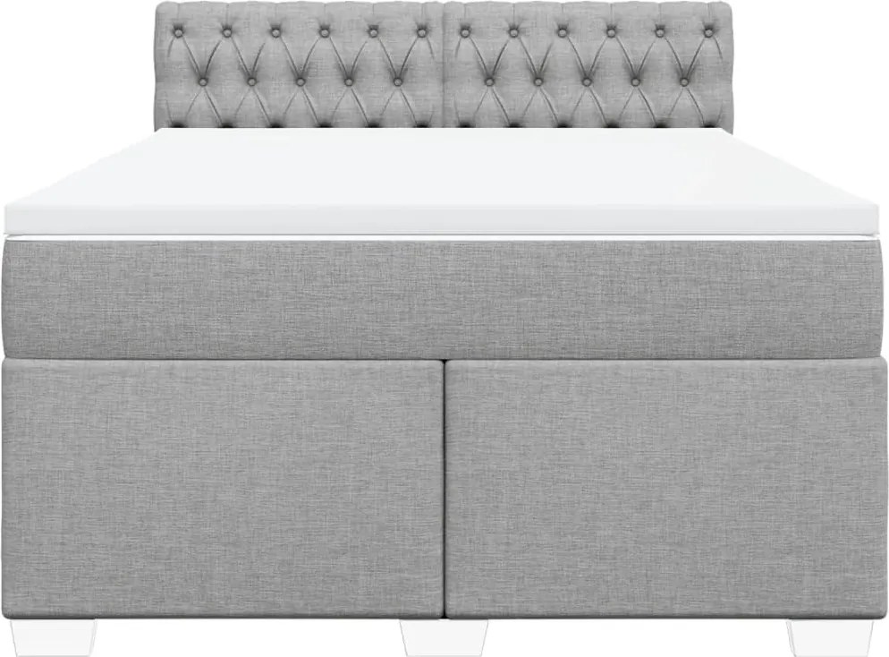 Box spring postel s matrací světle šedá 140 x 200 cm textil 3285918