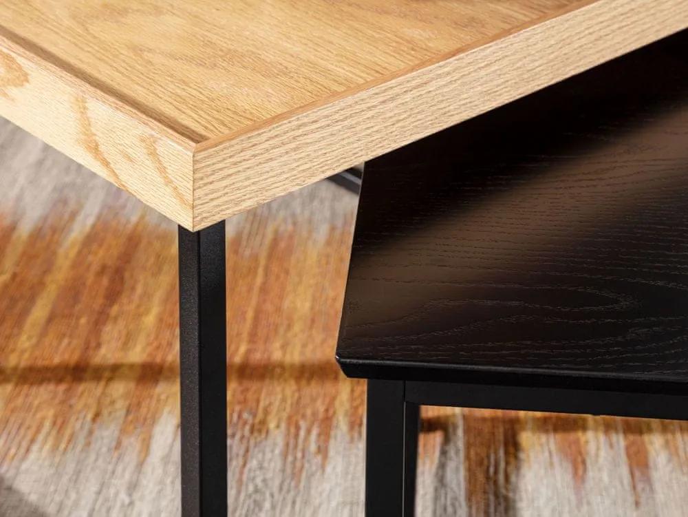 Bruxxi Konferenční stolek Love (SADA 2 ks), 110 cm, černá