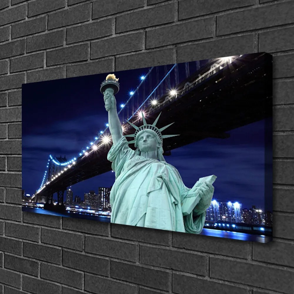 Obraz na plátně Most Socha Svobody 120x60 cm
