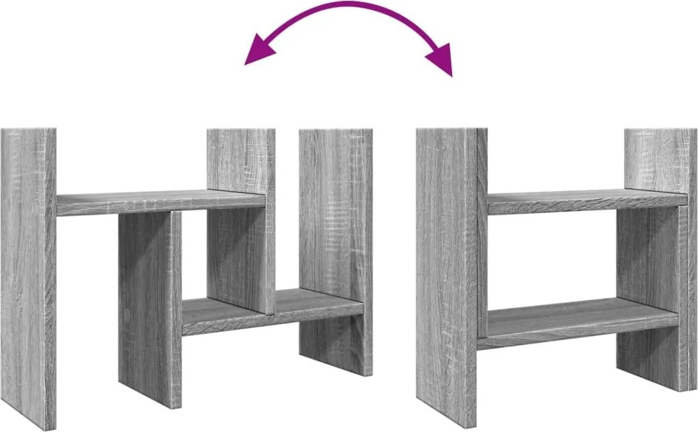 vidaXL Stolní organizér 34,5x15,5x35,5 cm kompozitní dřevo [848057] Barva: Bílá