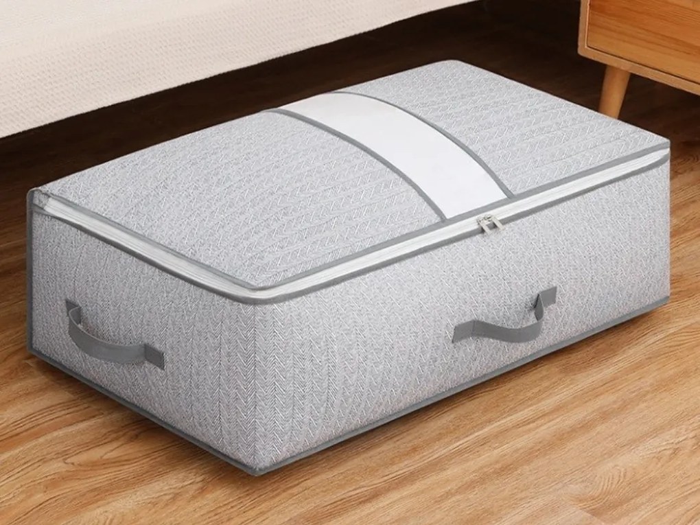 Textilní úložný box pod postel EASY 90 L 80x47x25 cm, šedý