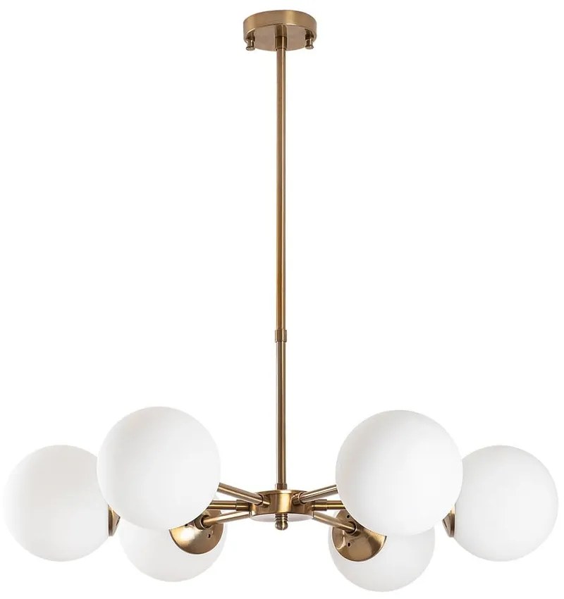 Závěsné svítidlo ve zlaté barvě se skleněným stínidlem ø 73 cm Akkas – Opviq lights