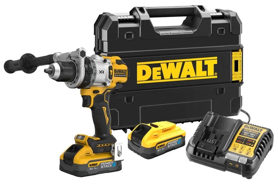 AKU vrtačka s příklepem DeWALT DCD1007H2T 18V 2x 5,0Ah PWST