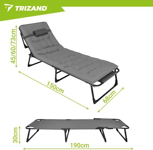 Skládací zahradní lehátko 192x68x28cm Trizand
